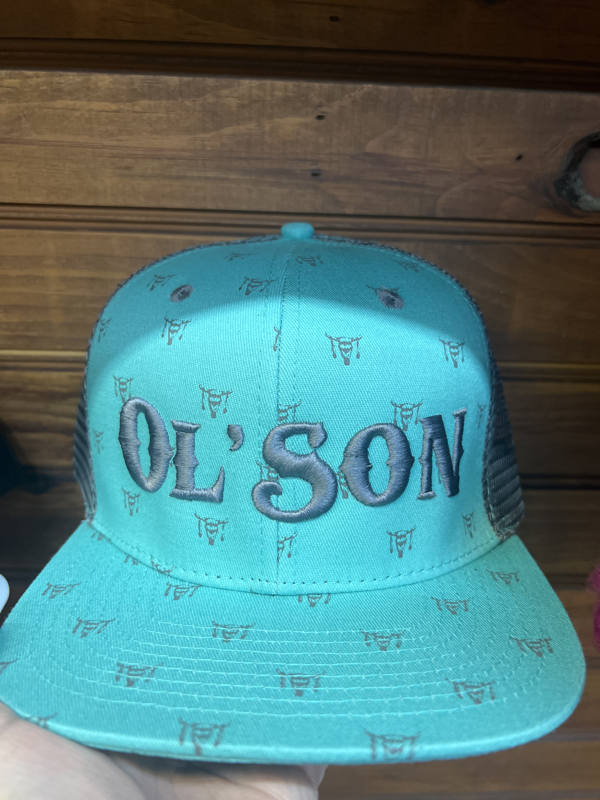 Turquoise\Grey Ol' Son Cap | Leather & Soul